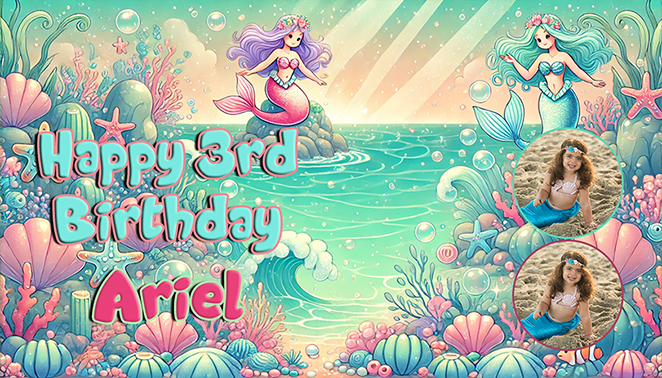 Personalised 3rd Birthday Banner for Ariel Same Day & Next Day Delivery ...