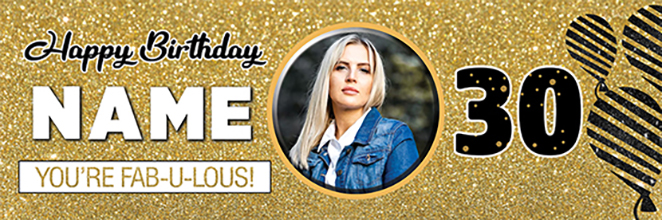 Personalised 30th Birthday Banner Same Day & Next Day Delivery London