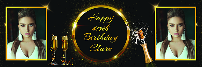 Luxury 40th Birthday Banner for Clare Same Day & Next Day Delivery London