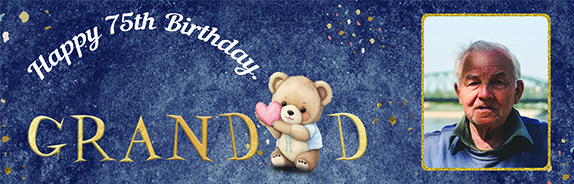 Personalised 75th Birthday Banner for Grandad Same Day & Next Day ...