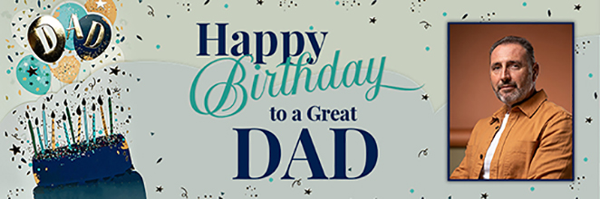Personalised Birthday Banner for Dad Same Day & Next Day Delivery London