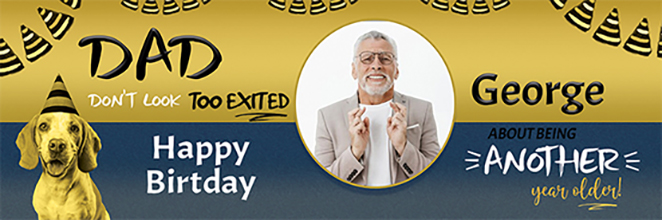Funny Birthday Banner for Dad Same Day & Next Day Delivery London