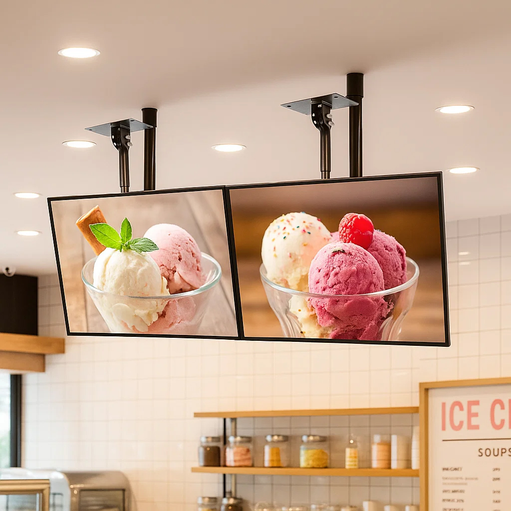 A1 Hanging Ceiling Restaurant Menu LED Sign Board Same Day & Next Day ...