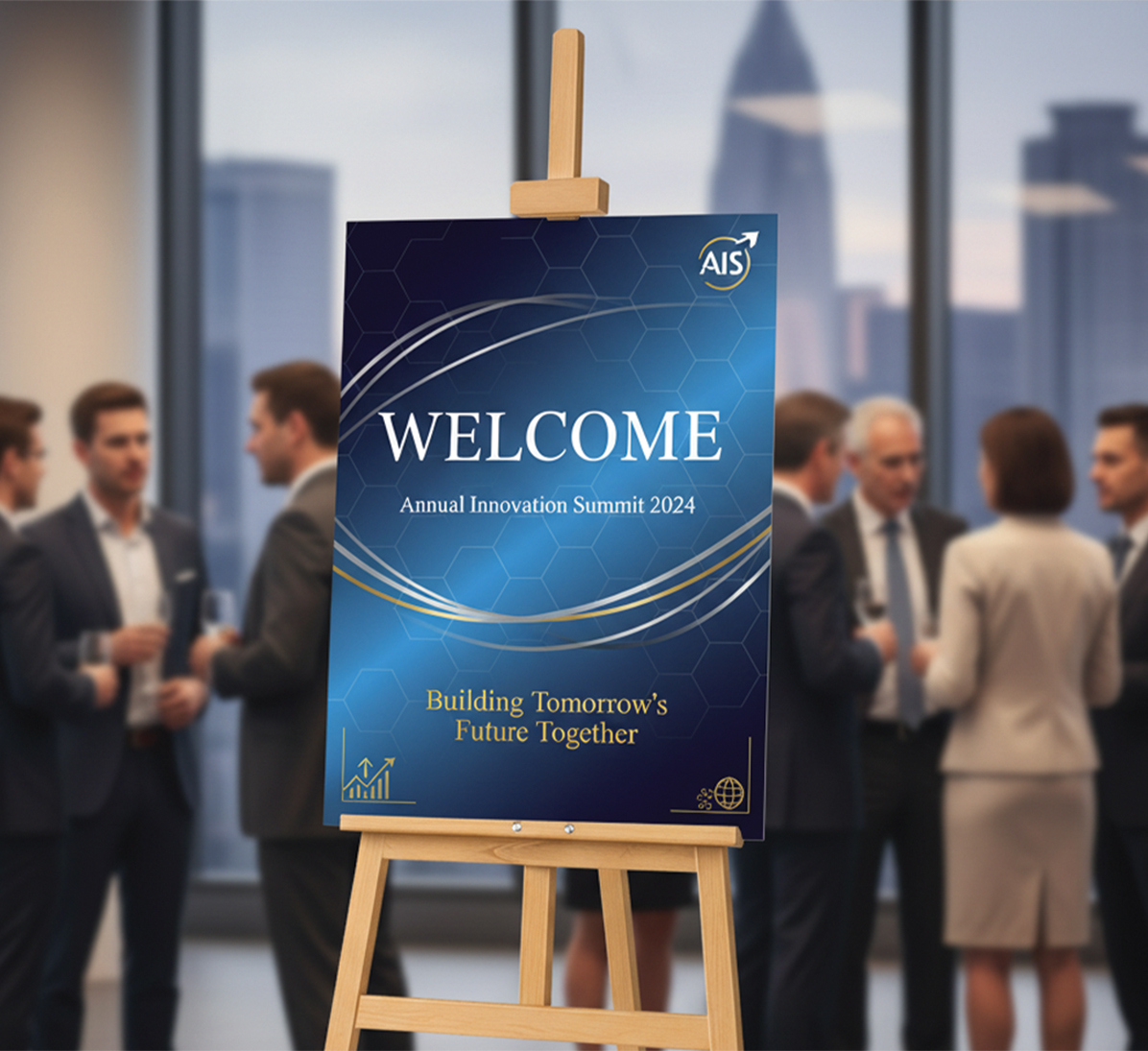Corporate Conference Easel With Printed Sign Same Day & Next Day ...