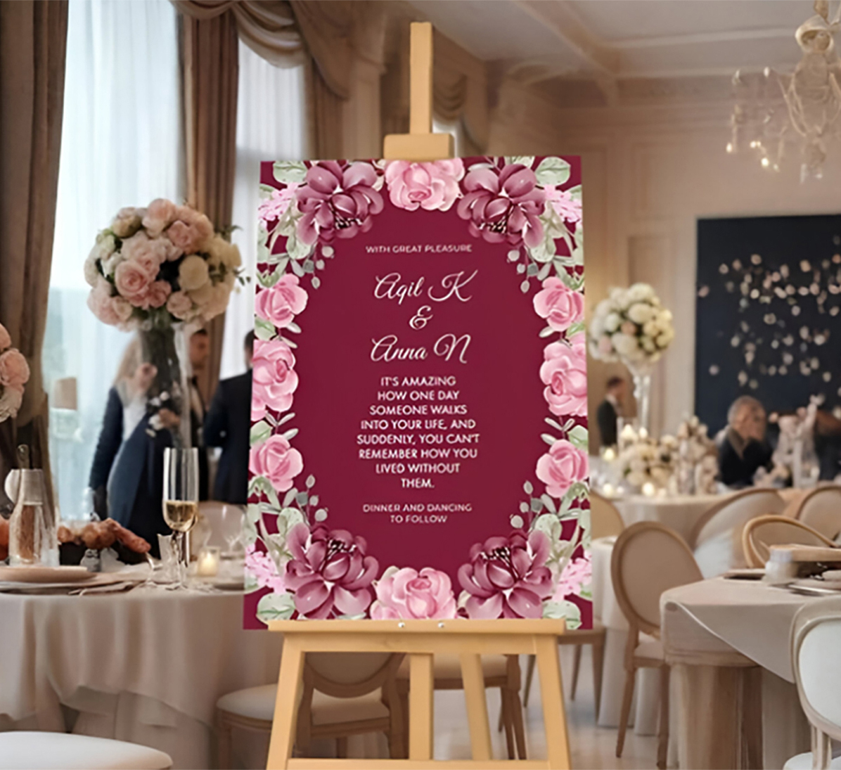 Engagement Party Easel With Printed Sign Same Day & Next Day Delivery ...