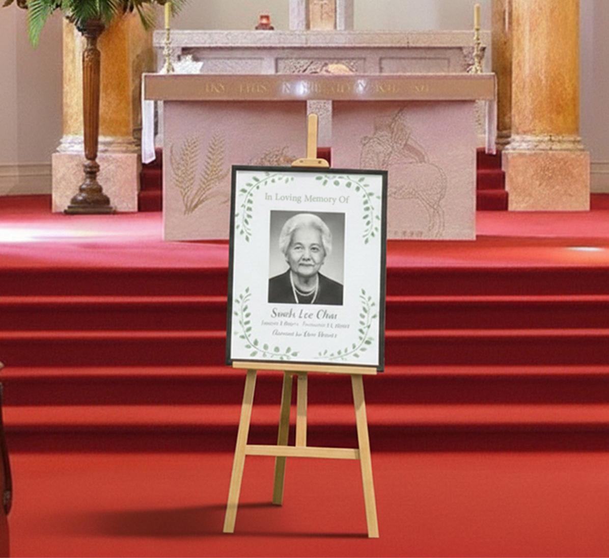 Funeral Memorial Easel With Printed Sign Same Day & Next Day Delivery ...